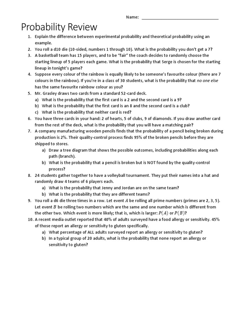 Probability Review 2 | PDF | Probability