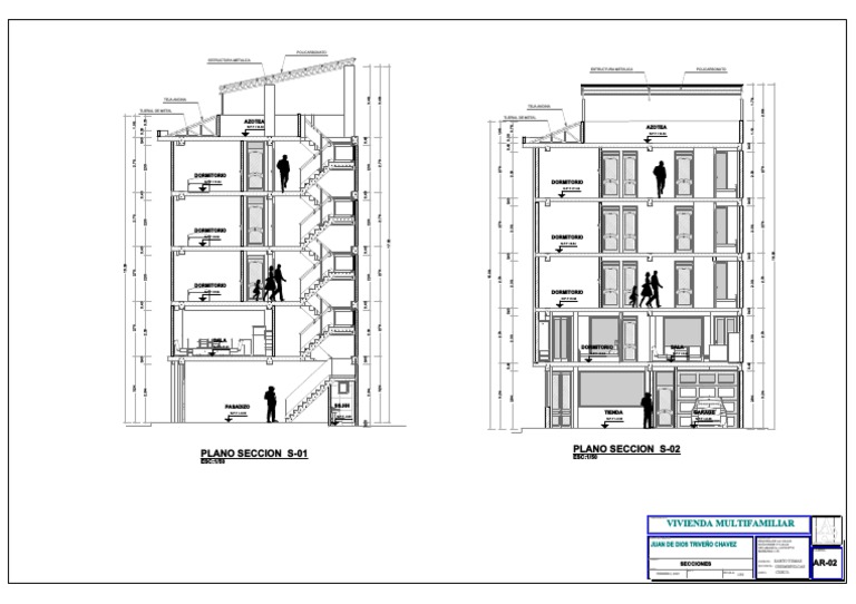 Plano Seccion S-01 Plano Seccion S-02: Vivienda Multifamiliar | PDF