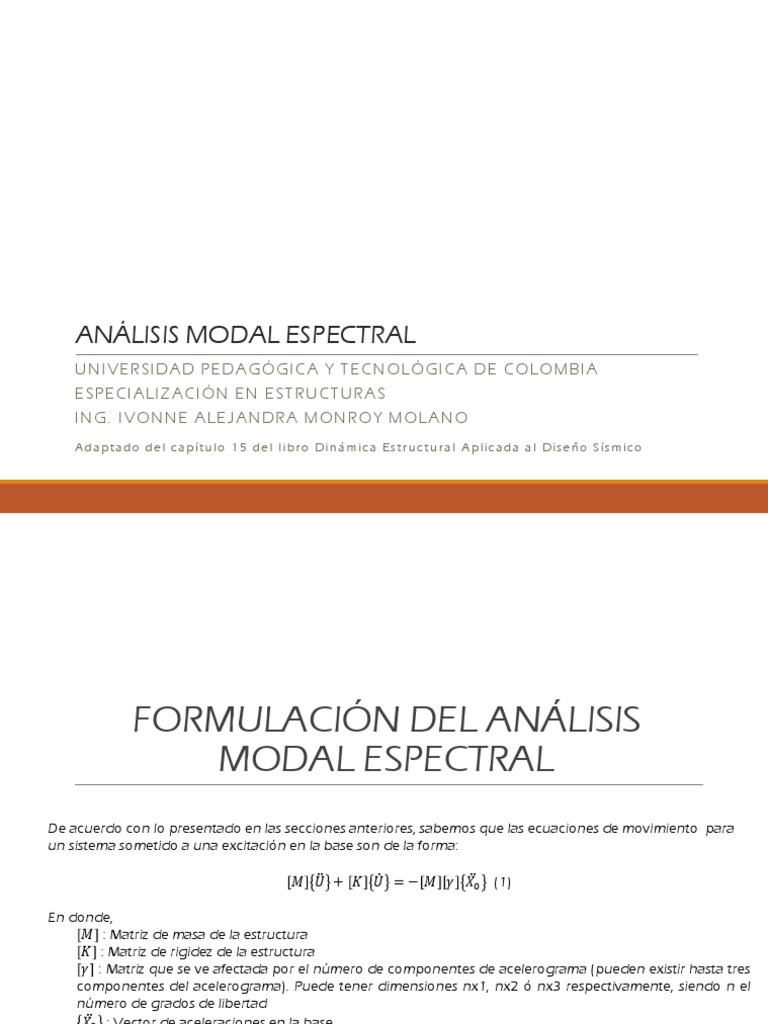 Análisis Modal Espectral | PDF | Ecuaciones | Matriz (Matemáticas)