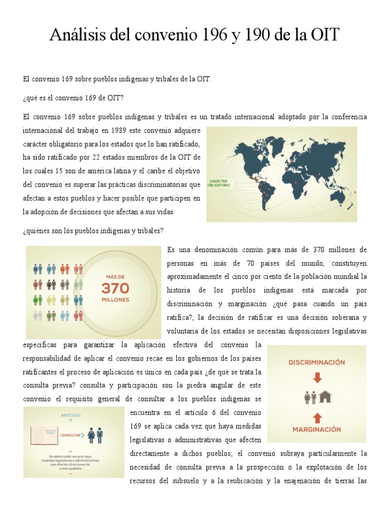 Análisis del convenio 196 y 190 de la OIT | PDF | Organización Internacional del Trabajo | Acoso ...