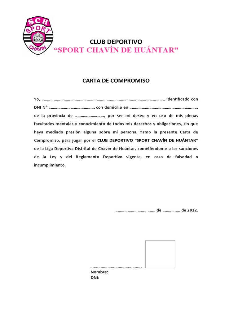 Carta de Compromiso | PDF