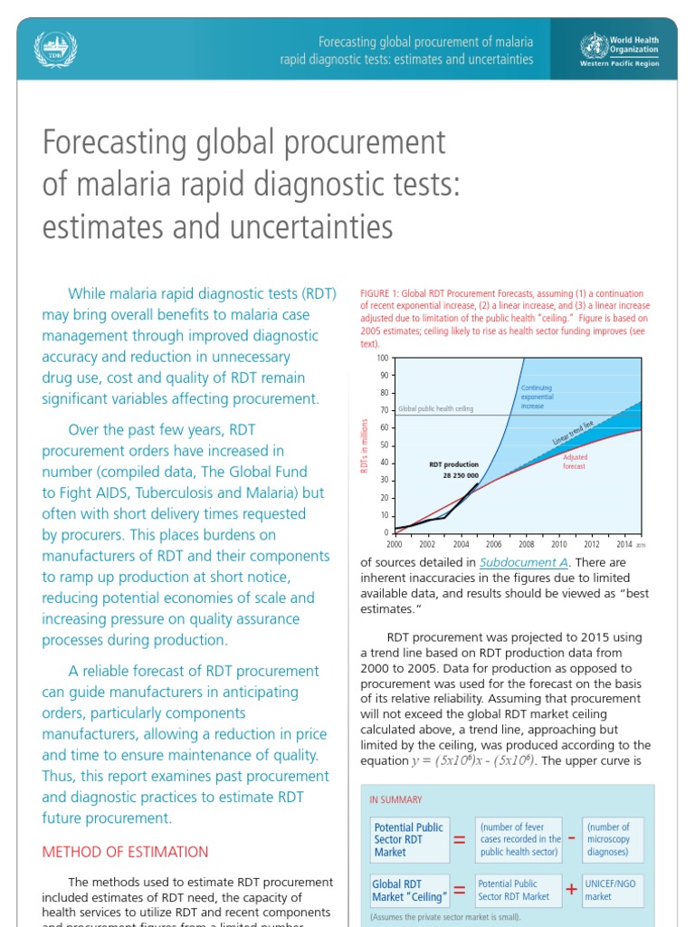 20 May 2007 RDT Forecast Report - RDT Malaria | PDF | Malaria | Forecasting