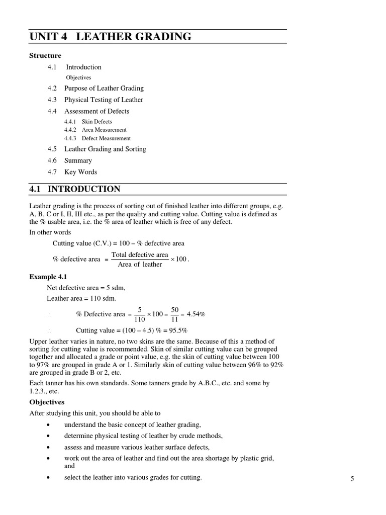 Unit-4 Leather Grading | PDF | Leather | Prices