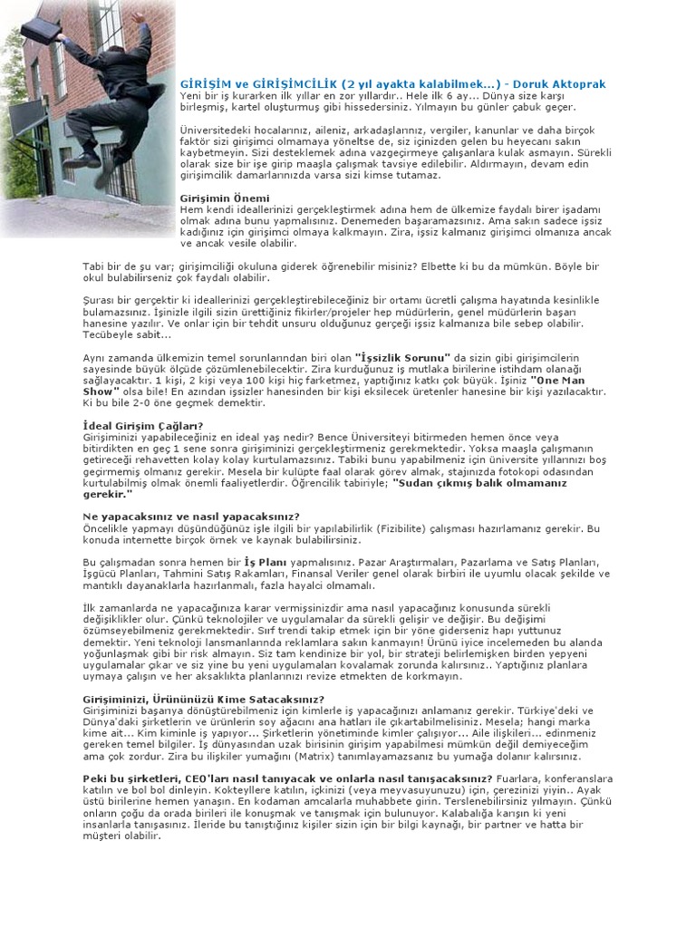 Girisim Ve Girisimcilik | PDF