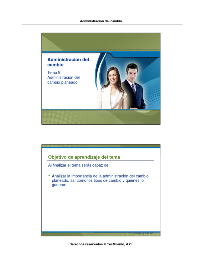 Tema9-Administracion Del Cambio Planeado | PDF