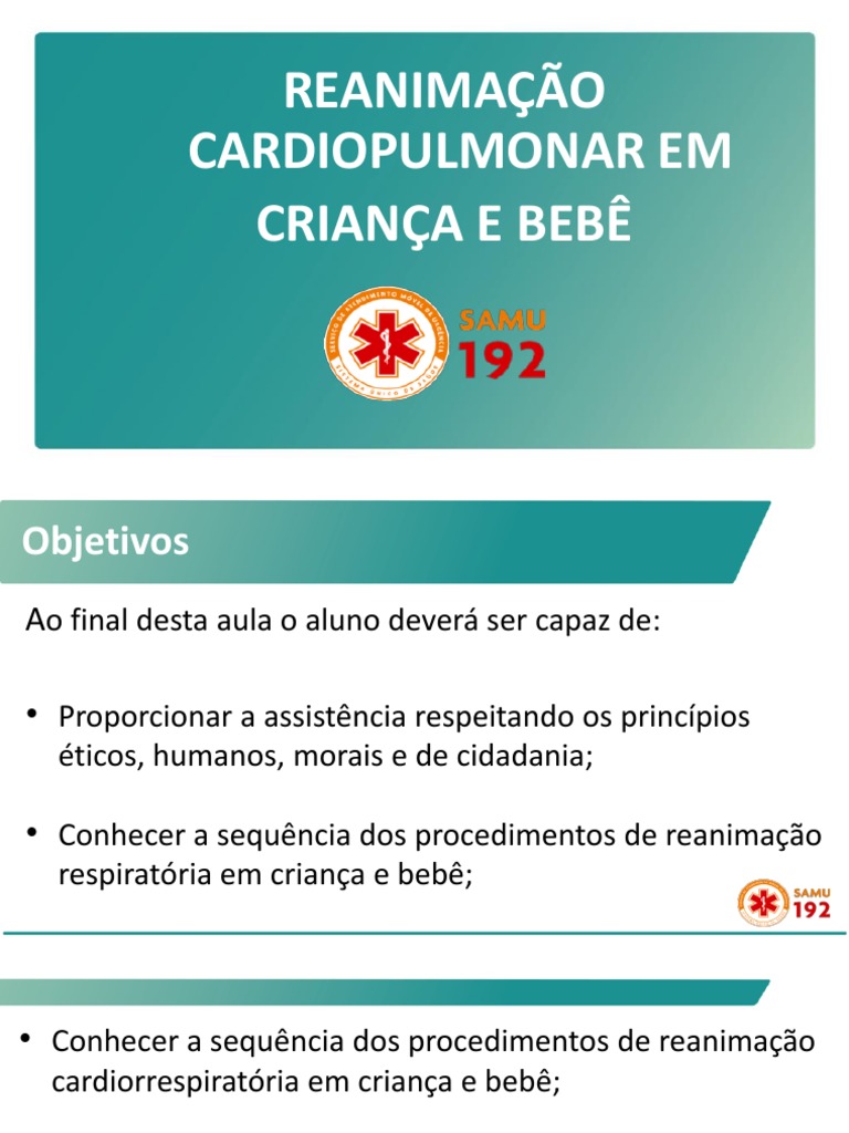 11 - RCP - CRIANÇA E BEBÊ | PDF | Reanimação cardiopulmonar | Medicina ...