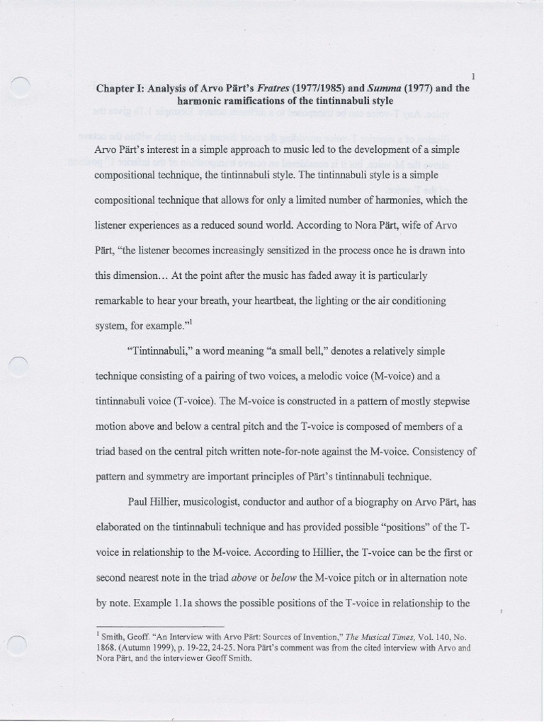 Analysis of Arvo Parts Fratres | PDF