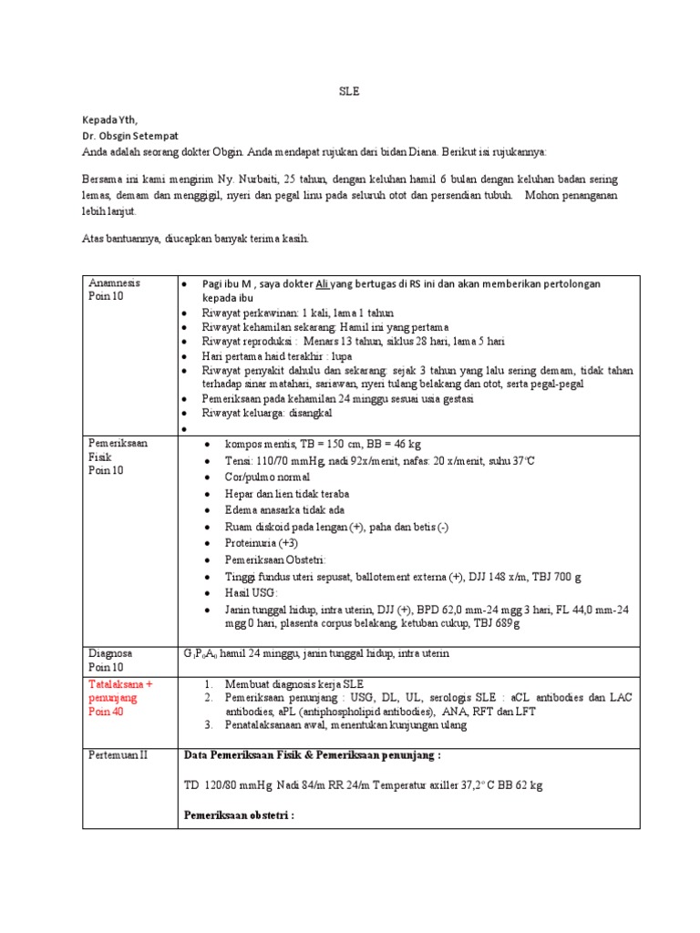 Narasi OSCE JN15 SLE Dan APS (ALI) | PDF