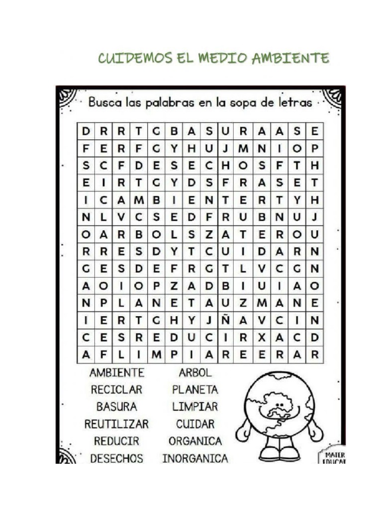 Medio Ambiente Sopa de Letras | PDF