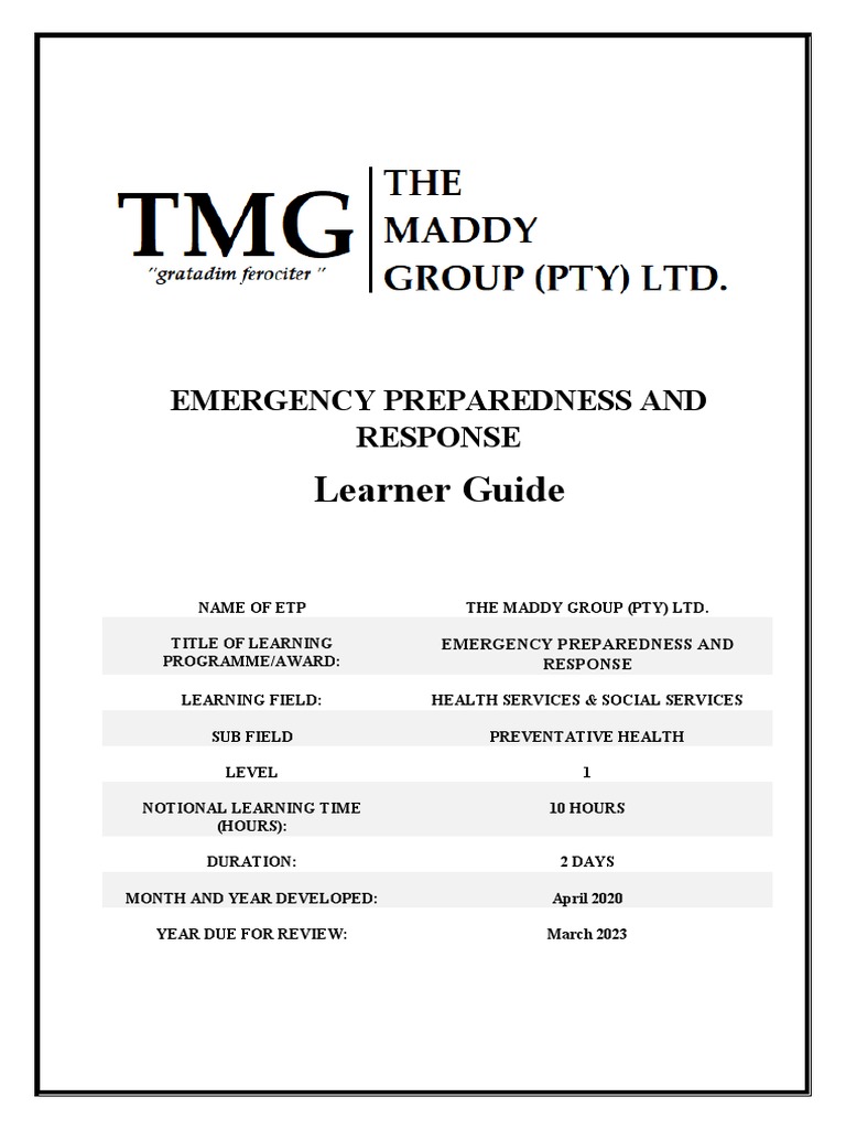 Emergency Preparedness Guide | PDF | Emergency | Risk