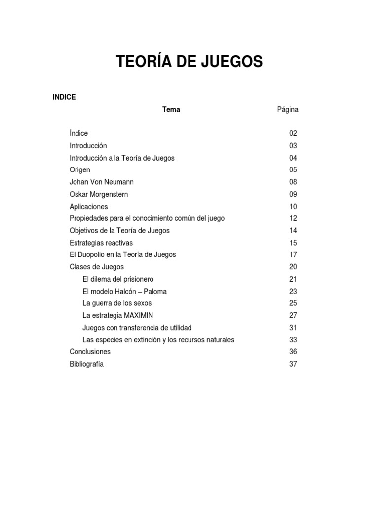 Teoria de Juegos | PDF | Teoría de juego | Evolución
