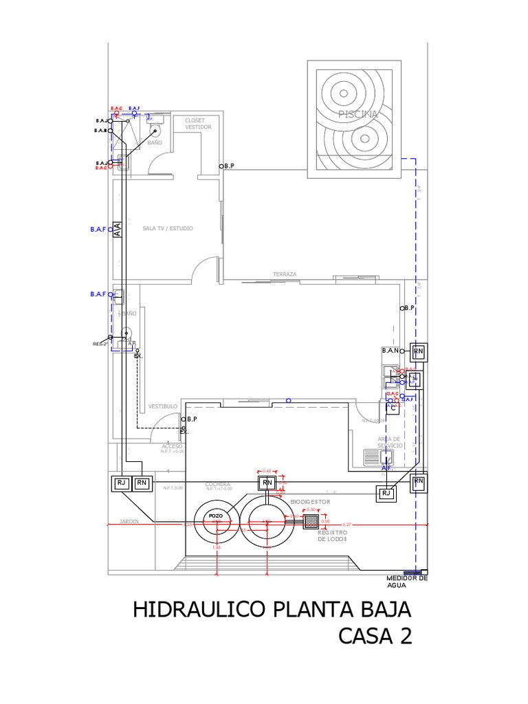 Planos Hidraulicos Casa 2 | PDF