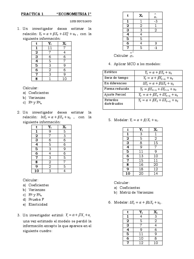 PRACTICA 1 Econometria | PDF