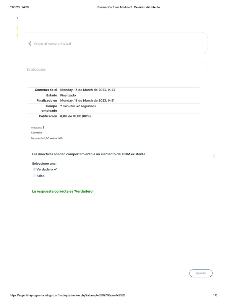 Evaluación Final Módulo 3 - Revisión Del Intento | PDF | Script Java | Php