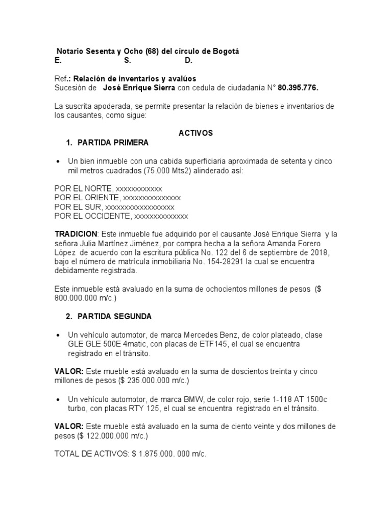 Avaluo de Bienes. | PDF