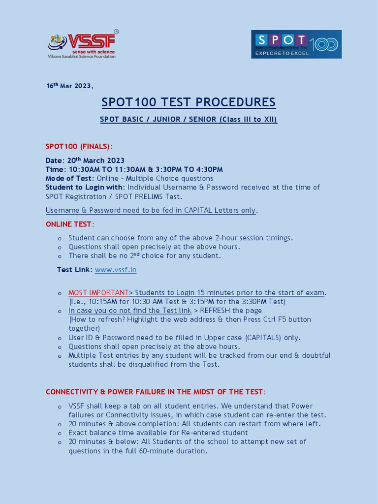 Spot 100 Guidelines | PDF | World Wide Web | Internet & Web