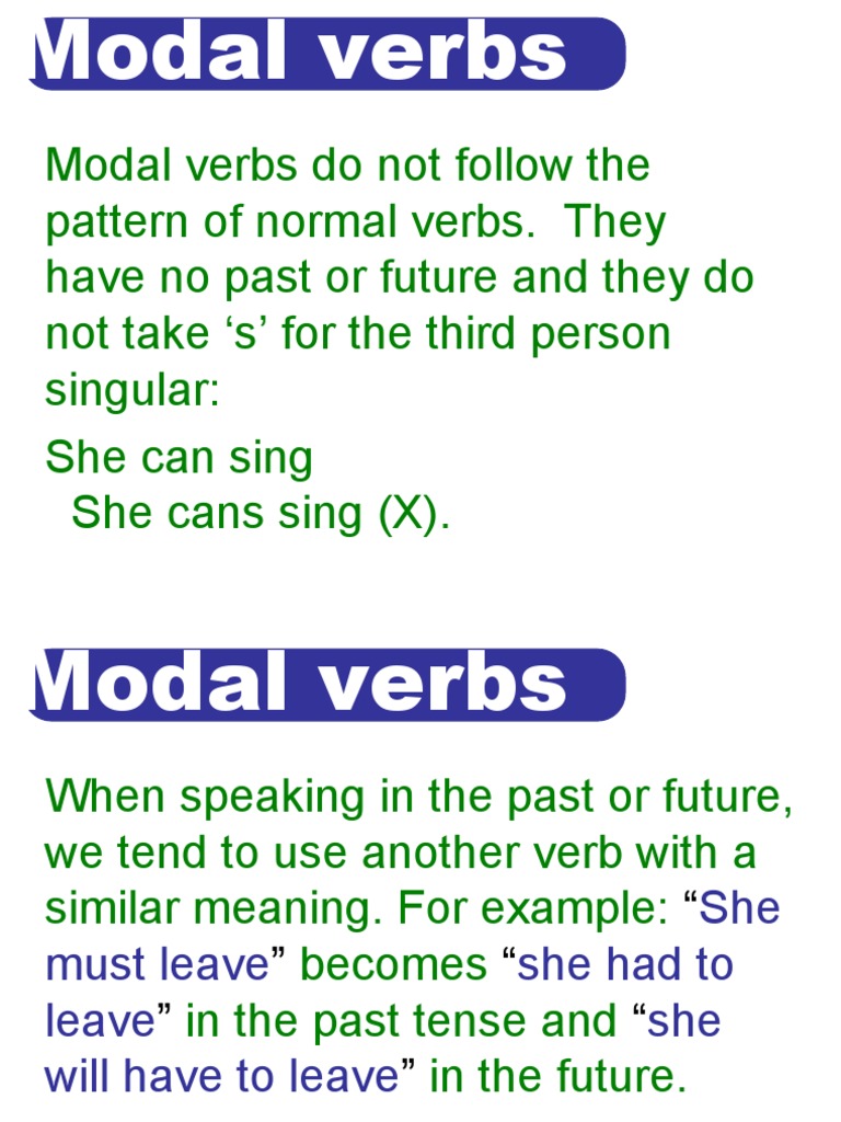 Modal Verbs | PDF | Verb | Grammatical Tense
