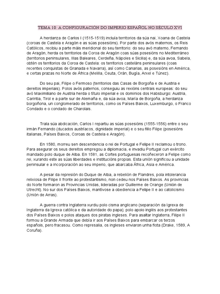 A Configuración Do Imperio Español No Século Xvi Pdf