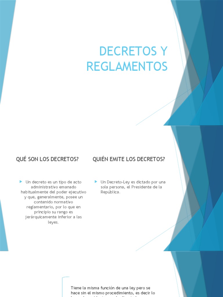 Decretos y Reglamentos | PDF | Regulación | Decreto