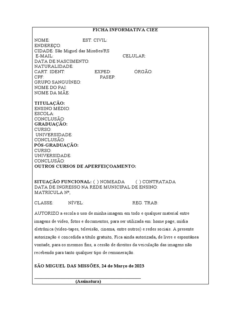 Ficha Informativa | PDF