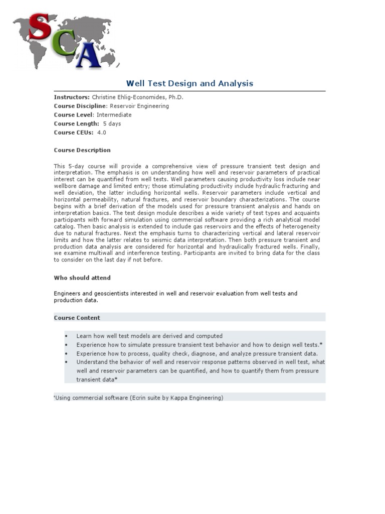 Well Test Design and Analysis | PDF | Petroleum Reservoir | Petroleum