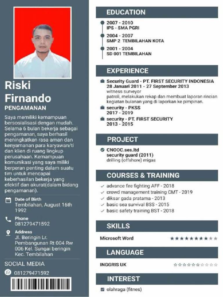 CV Pelaut | PDF