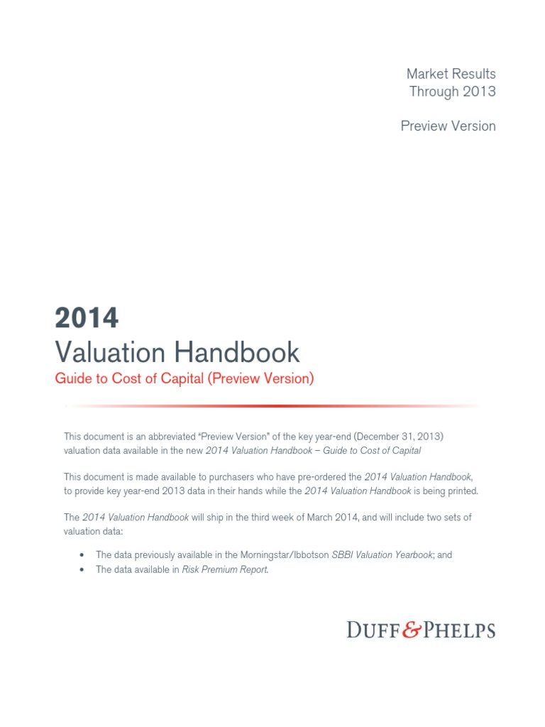 Valuation Handbook: Market Results Through 2013 Preview Version | PDF ...