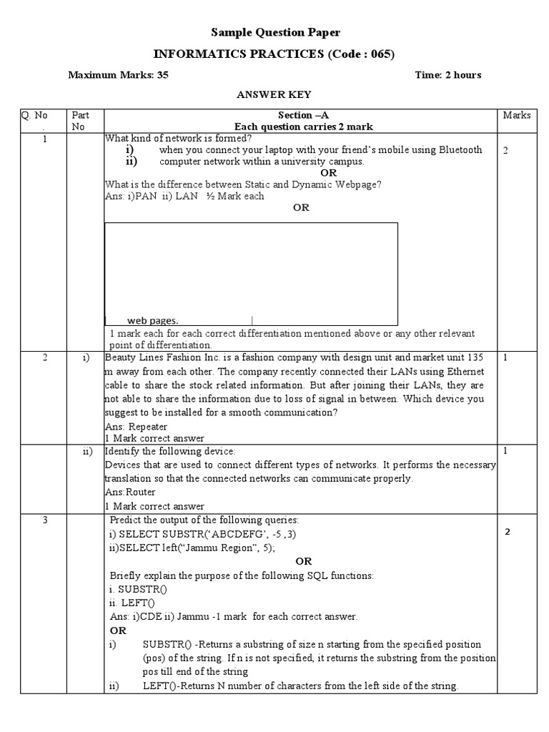Answer Key - Set 3 - IP | PDF | Computer Network | Network Topology