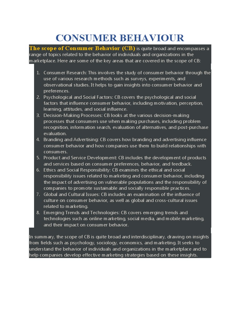 Consumer Behaviour | Download Free PDF | Consumer Behaviour | Behavior