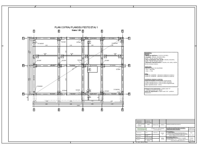 Plan Cofraj Scara 1:50 | PDF