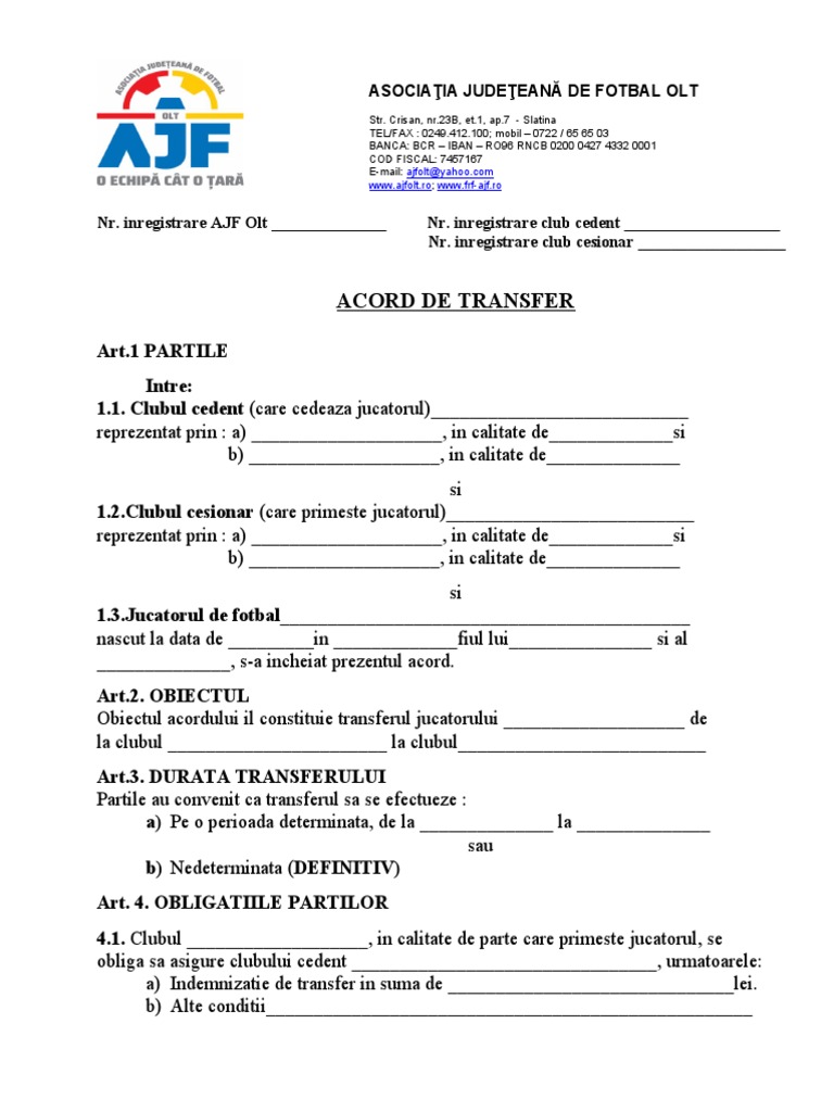 Acord de - Transfer | PDF