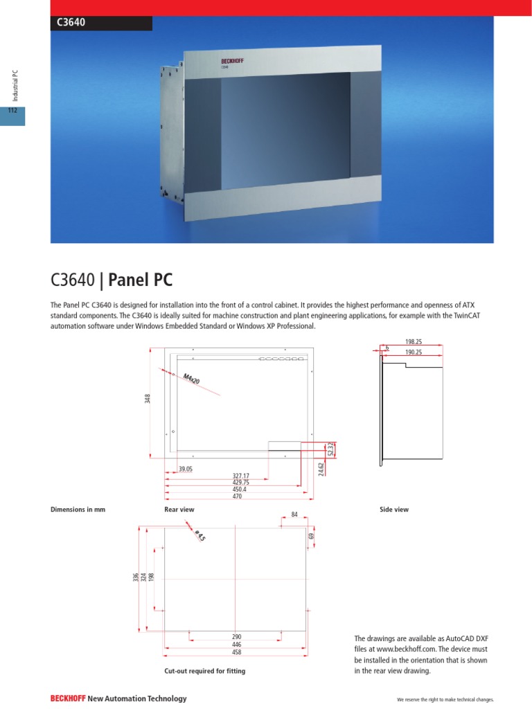C3640 - Panel PC: New Automation Technology | PDF | Personal Computers ...