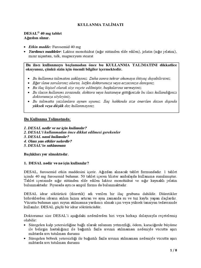 DESAL 40mg Tablet - KT | PDF
