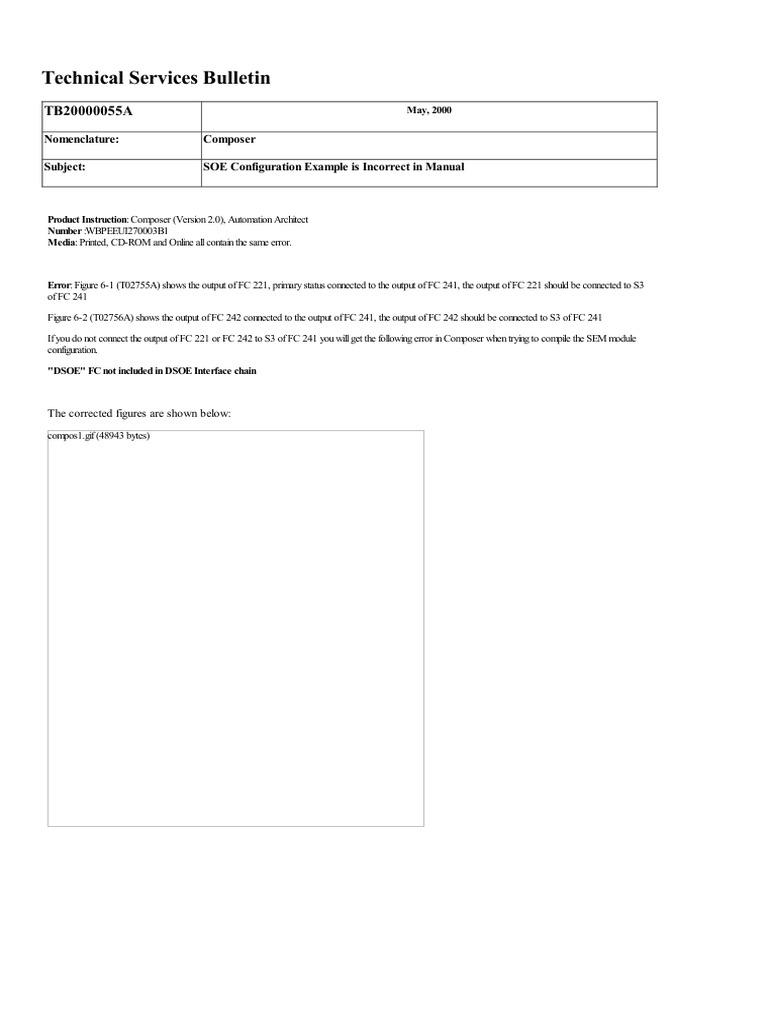SOE Configuration Example Is Incorrect in Manual | PDF