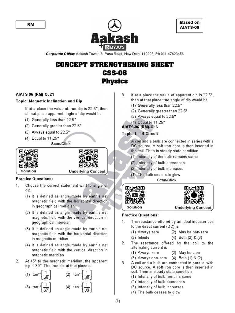 06-Concept Strengthening Sheet (CSS-06) Based On AIATS-06 RM (PCBZ) | PDF