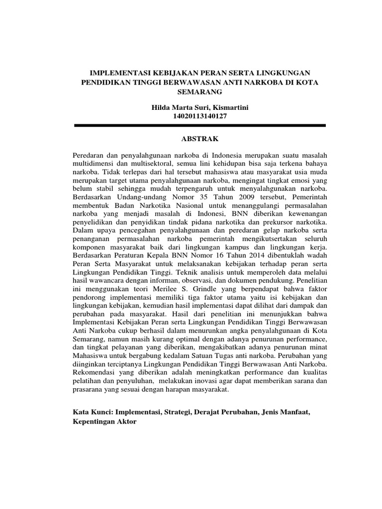 ID Implementasi Kebijakan Peran Serta Lingk | PDF