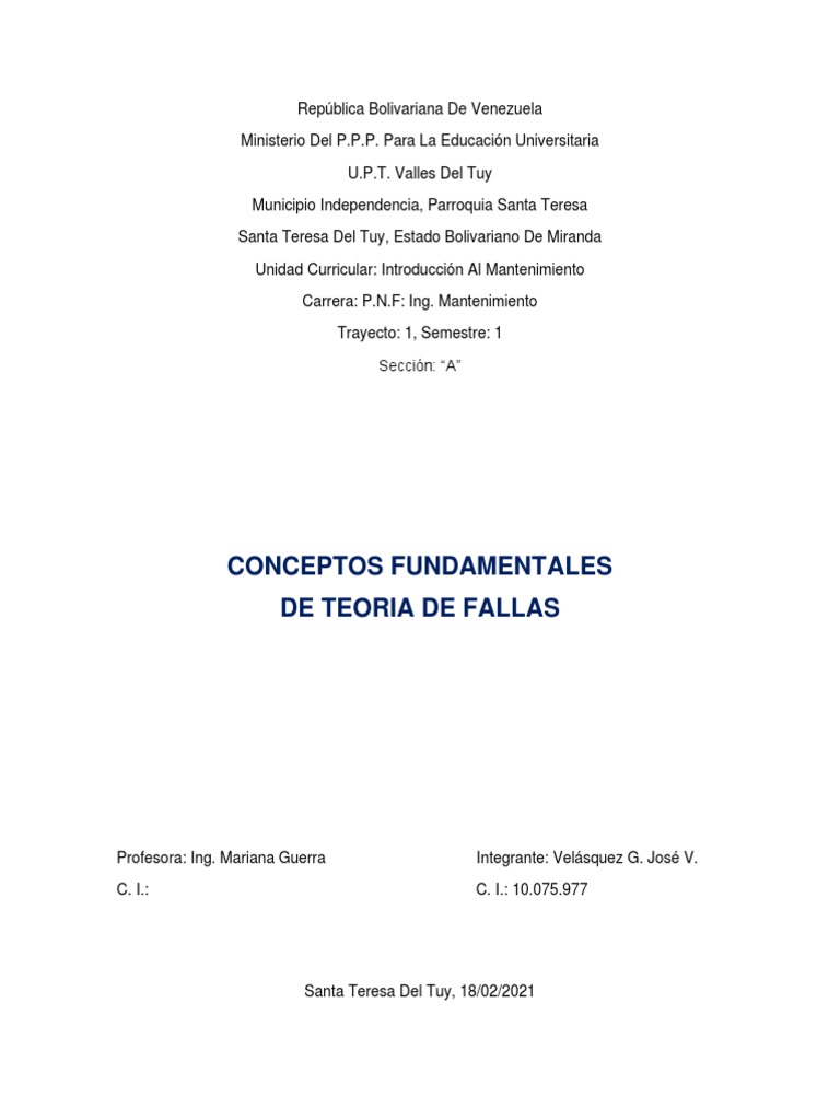 Conceptos Teoria de Fallas | PDF | Ingeniería de confiabilidad | Vida