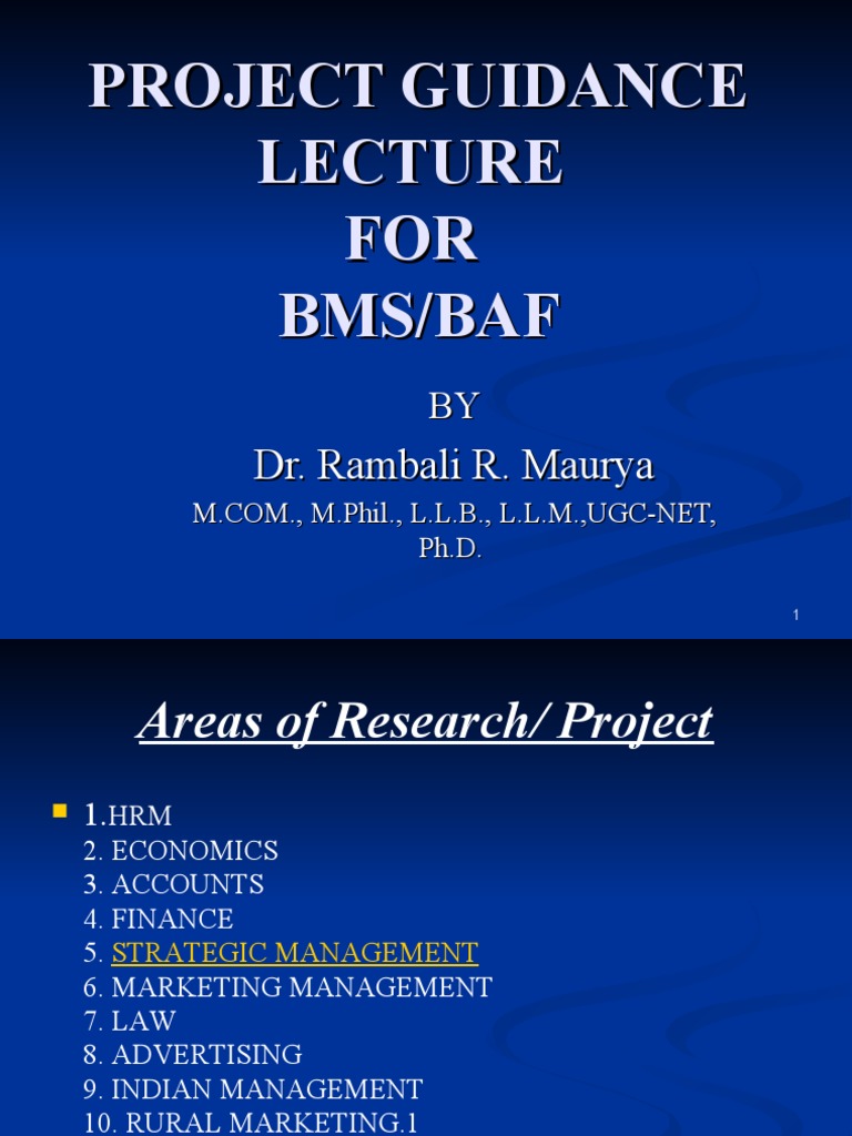 Project Guidance FOR Bms/Baf | PDF | Data | Business