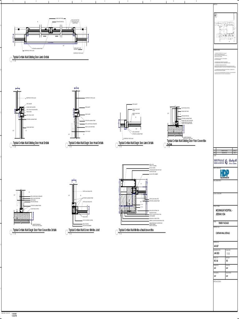 Typical Curtain Wall Slidding Door Floor Connection Details: Mouwasat ...