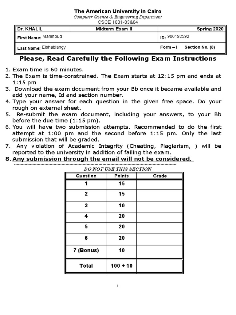 CS Midterm2 2020 - Qs Only | PDF | Pointer (Computer Programming) | C++