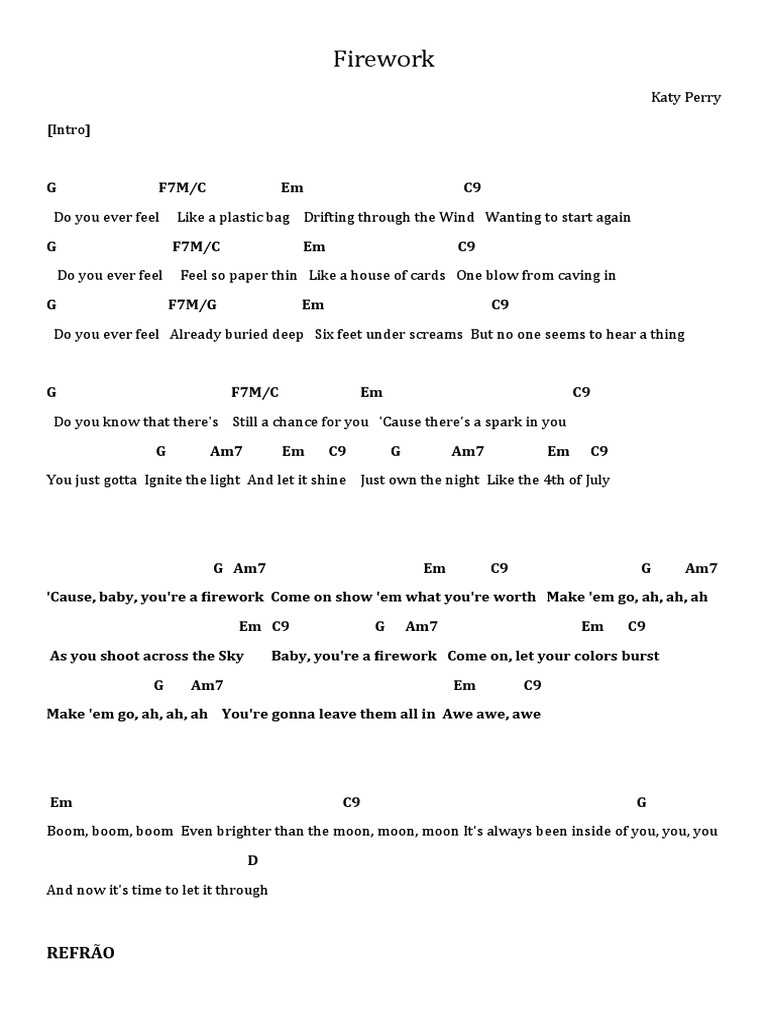 Firework CIFRA | PDF | Música gravada | Música pop