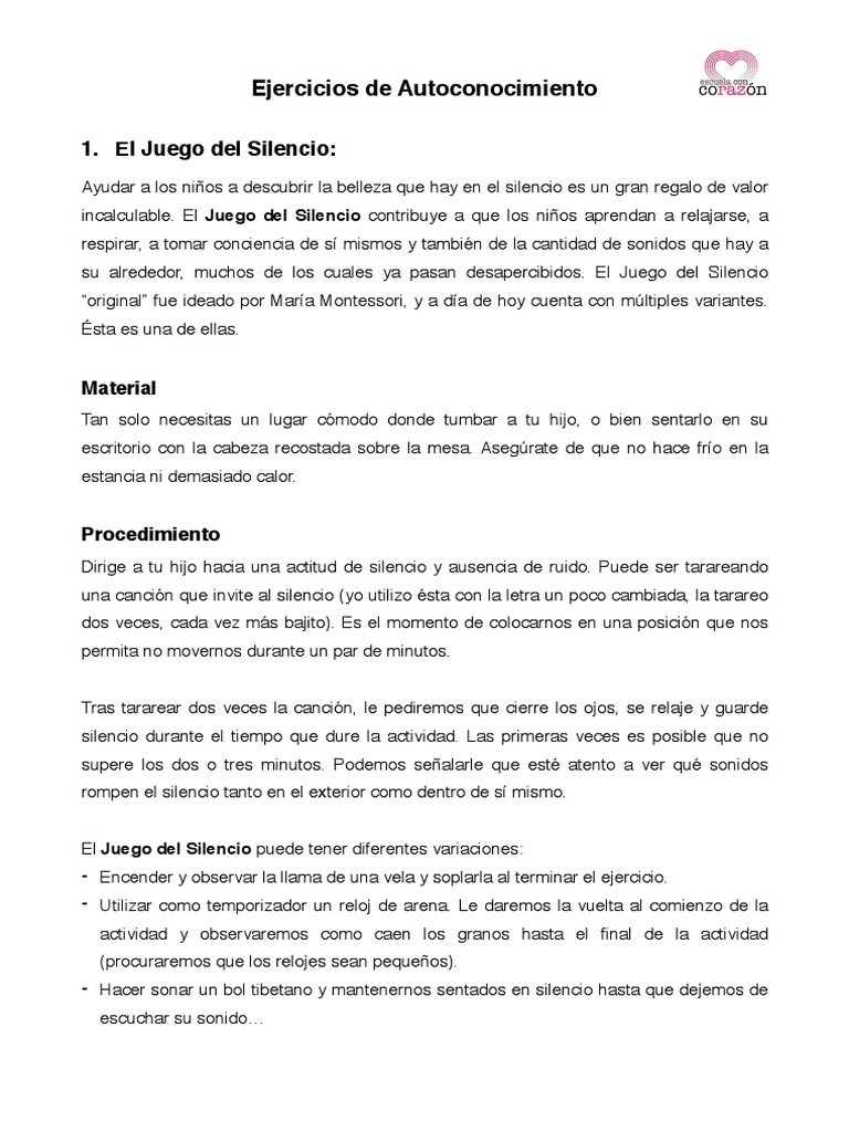 Ejercicios Autoconocimiento | PDF | Las emociones