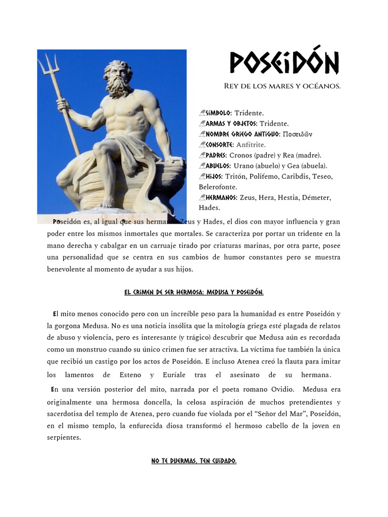 4 - Poseidón | PDF | Medusa | Mitología griega