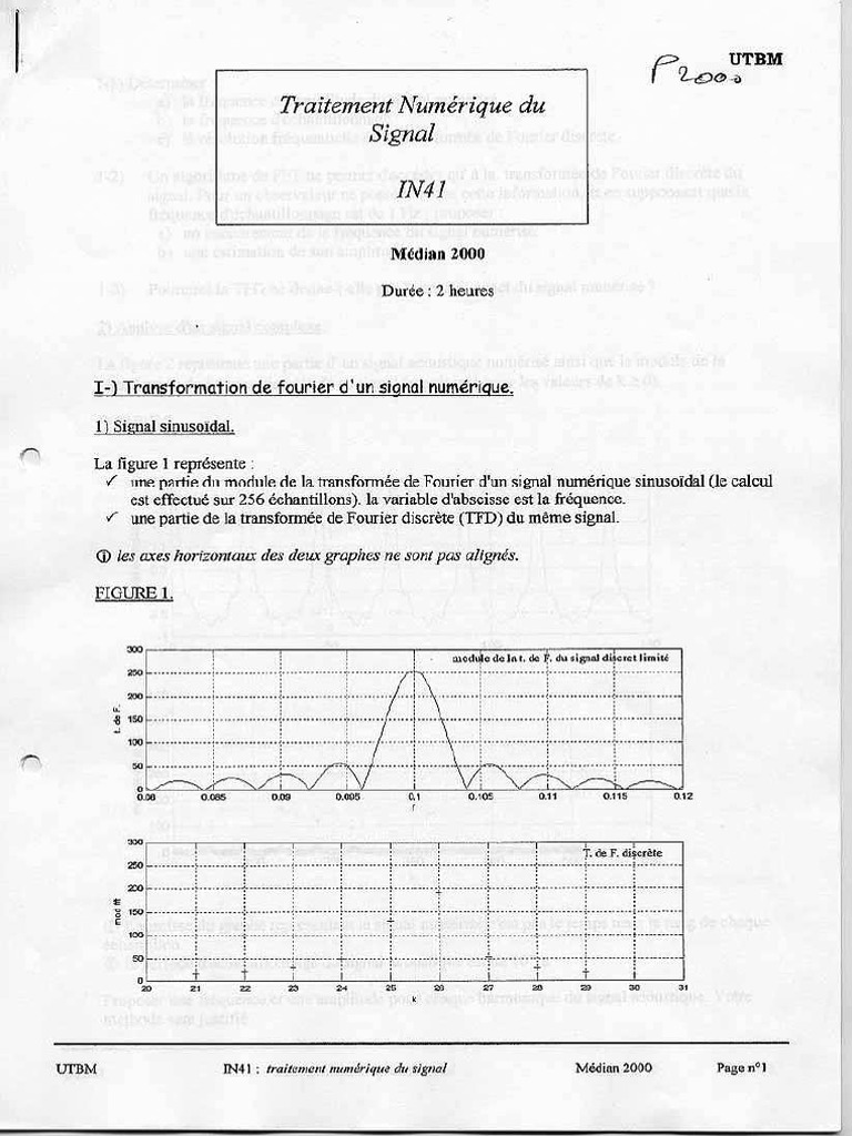 UTBM - Analyse Et Traitement Du Signal - 2000 - GI 1 | PDF