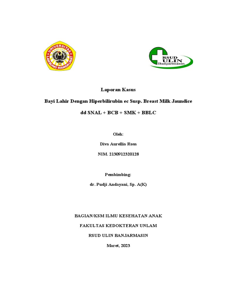 Bayi Lahir Dengan Hiperbilirubin Ec Susp. Breast Milk Jaundice DD SNAL + BCB + SMK + BBLC | PDF ...
