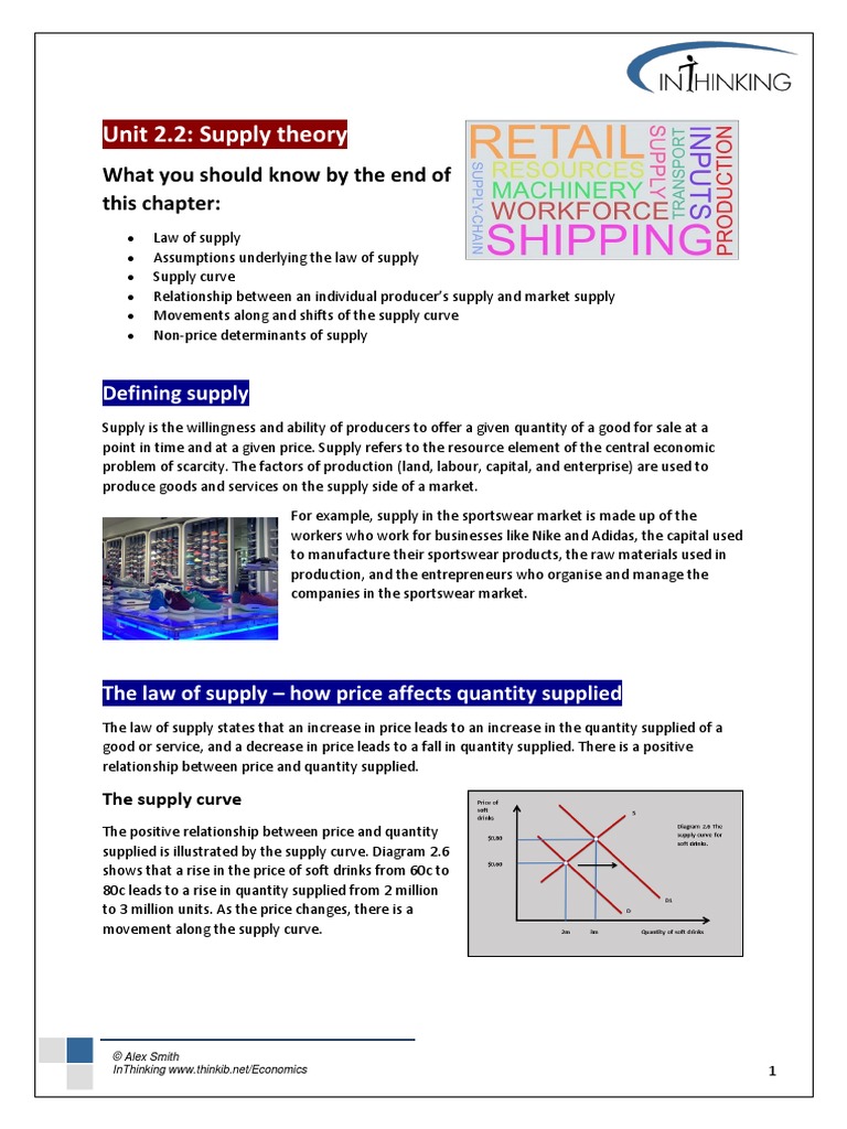 Unit 2.2 Supply Study Notes | PDF | Supply (Economics) | Prices