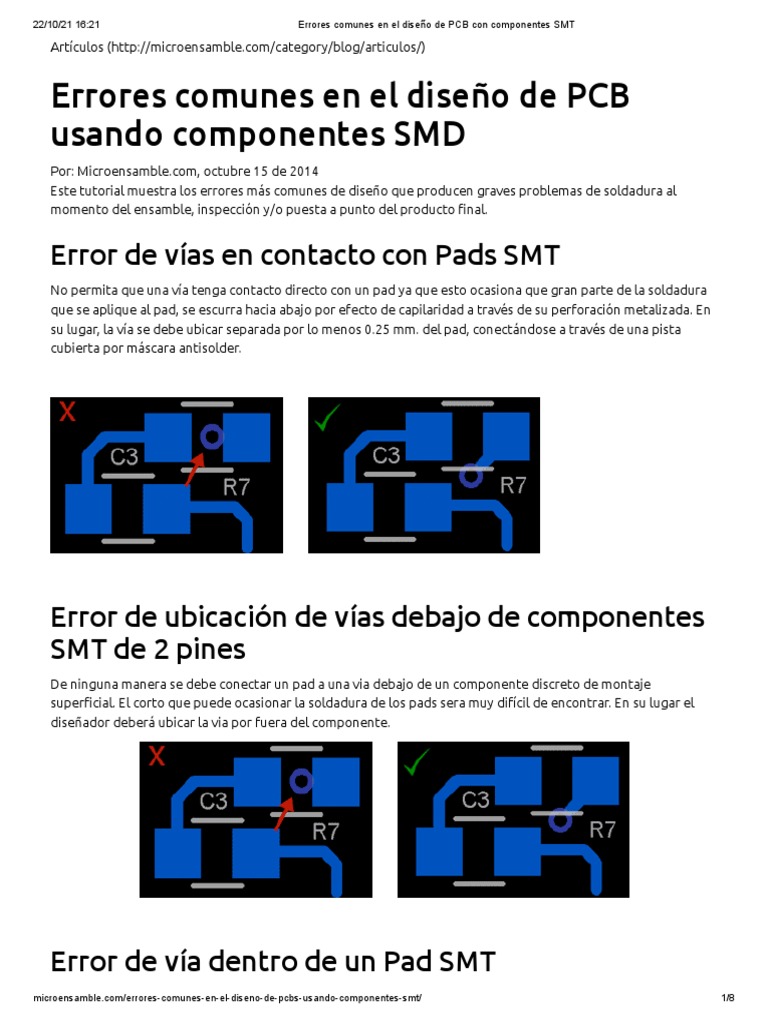 Errores en diseño de PCB con SMT | PDF | Placa de circuito impreso ...