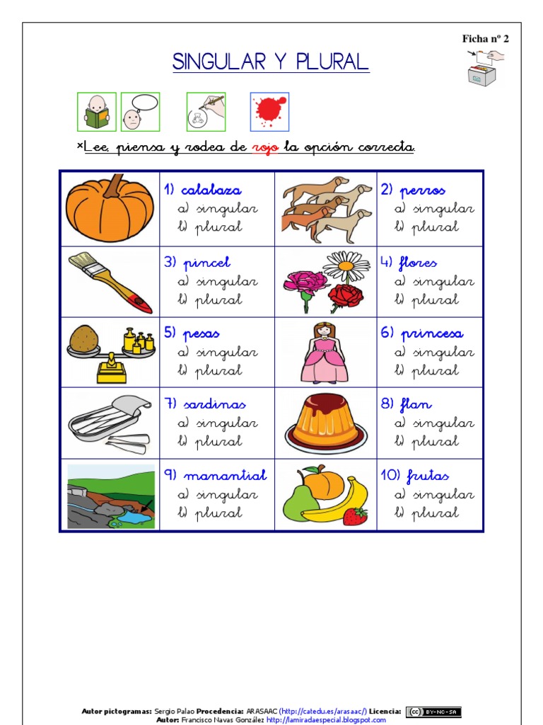 Actividades de Singular y Plural | PDF