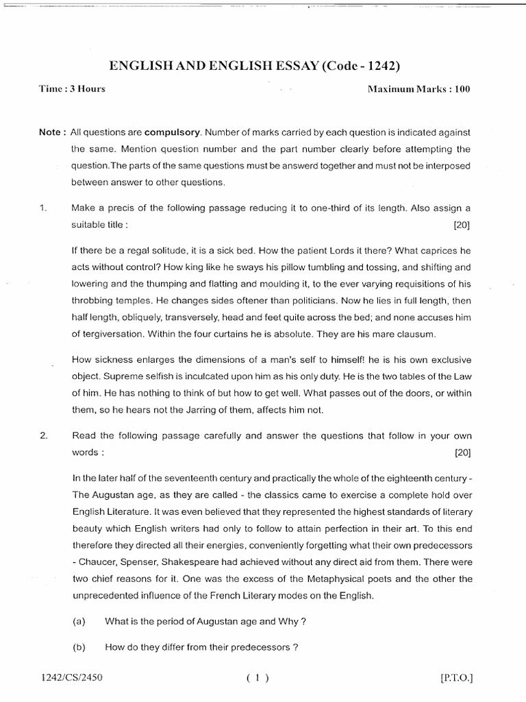 English and English Essay Analysis | PDF