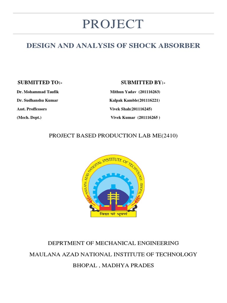 Project: Design and Analysis of Shock Absorber | PDF | Computer Aided ...